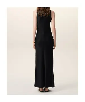 Ami Sleeveless Ribbed Trim Maxi Dress
