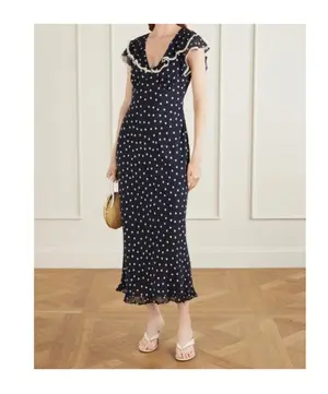 Rixo Polka Dot Midi Dress