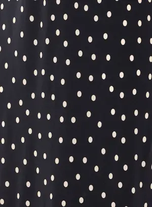 Rixo Polka Dot V-neck Midi Dress With Crochet Lace Trim - Black