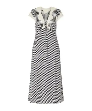 Rixo Plaid Midi Dress - Gray