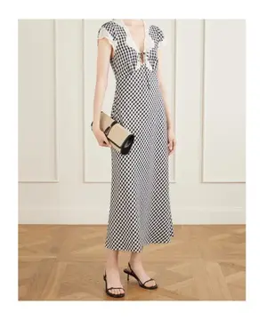 Rixo Plaid Midi Dress