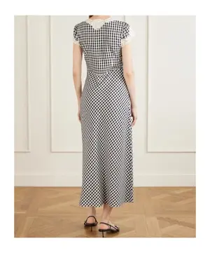 Rixo Plaid Midi Dress