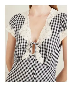 Rixo Plaid Midi Dress