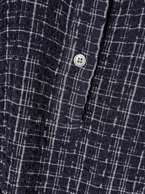 Veronica Beard Benedetta Checked Seersucker Polo Shirt