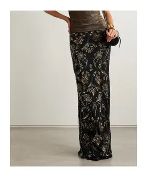 Veronica Beard Medina Embellished Crepe Maxi Skirt