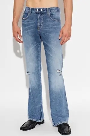 DIESEL® Bootcut Jeans With Distressing And Contrast Stitching