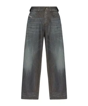 DIESEL® Wide-leg Jeans With Washed Effect