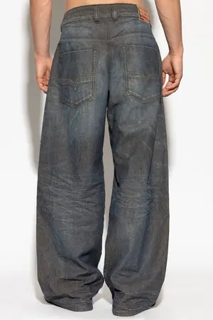 DIESEL® Wide-leg Jeans With Washed Effect