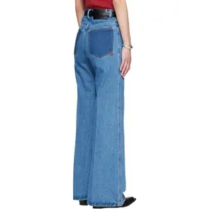 LU'U DAN Bruce Lee Collaboration Nocturnal Flare Jeans - Blue