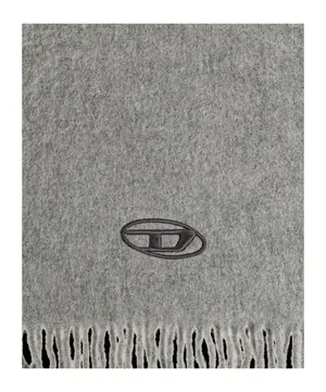 DIESEL® Logo-embroidery Fringed-edge Scarf