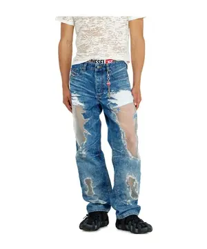 DIESEL® D-macs Distressed Mesh-panel Jeans