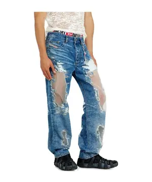 DIESEL® D-macs Distressed Mesh-panel Jeans
