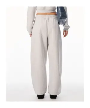 Alexander Wang Relaxed Fit Straight-leg Pants With Crystal Detailing - Light Heather Ash