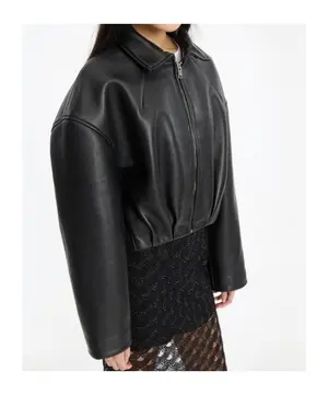 ROTATE BY BIRGER CHRISTENSEN Collared Leather Jacket