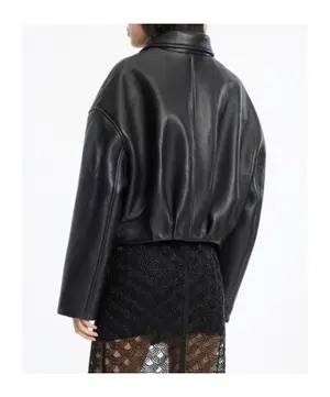 ROTATE BY BIRGER CHRISTENSEN Collared Leather Jacket