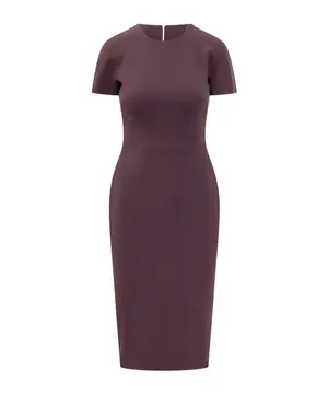 Victoria Beckham Short-sleeved Crewneck Dress - Black