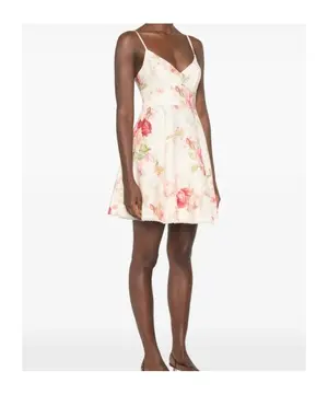 Zimmermann Roselight Floral Mini Dress - Nude