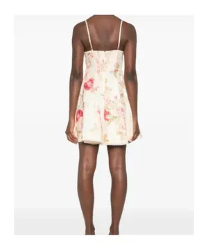 Zimmermann Roselight Floral Mini Dress - Nude