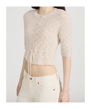 FRAME Wool And Cashmere Openwork Knit Cardigan
