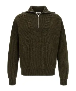 JIL SANDER Half-zip Sweater - Green