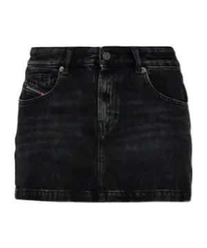 DIESEL® Logo Patch Denim Skirt - Black