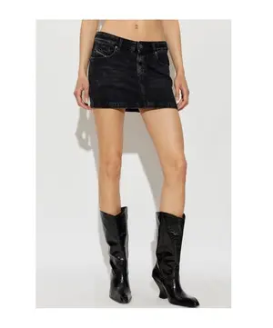 DIESEL® Logo Patch Denim Skirt