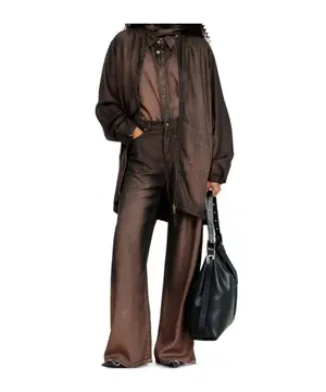 DIESEL® Extra-long Collar Zip-up Denim Jacket