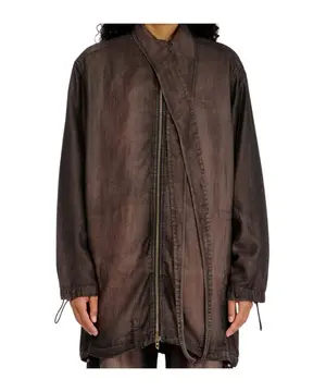 DIESEL® Extra-long Collar Zip-up Denim Jacket