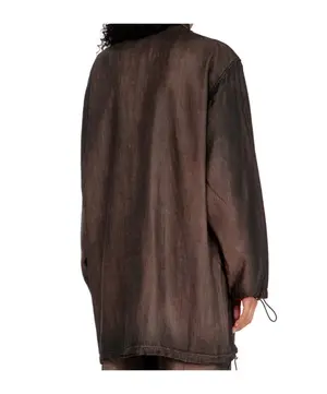 DIESEL® Extra-long Collar Zip-up Denim Jacket