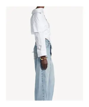 Balenciaga Off-shoulder Wrap Shirt
