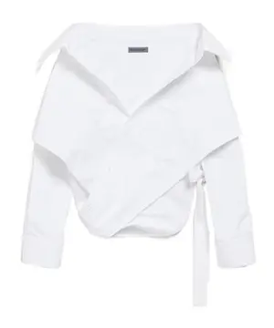 Balenciaga Off-shoulder Wrap Shirt - White