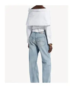 Balenciaga Off-shoulder Wrap Shirt - White