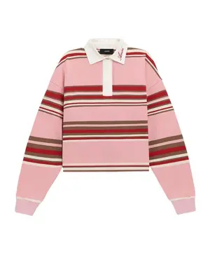 Amiri Striped Logo Polo Top - Pink