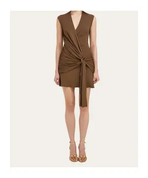 FERRAGAMO Viscose Mini Dress With Gancio Buckle