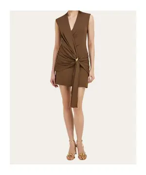 FERRAGAMO Viscose Mini Dress With Gancio Buckle