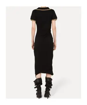 VIVIENNE WESTWOOD Long Polo-collar Midi Dress - Black