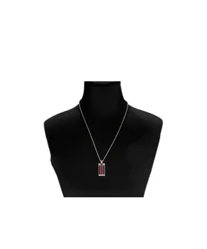 Gucci Gucci Sterling Silver Pendant Chain Necklace With Web Detail No