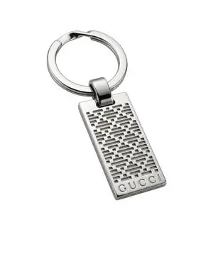 Gucci Diamante Keyring With Engraved Logo - Gray