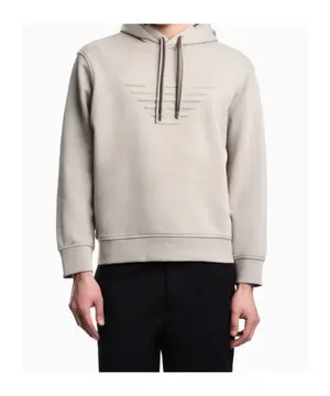 Emporio Armani Drawstring Hood Crew-neck Sweater