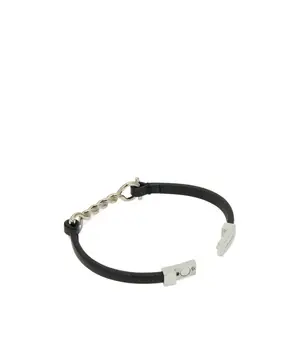 FERRAGAMO Gancini Leather Bracelet - Black
