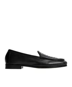 Bottega Veneta Silenzio Loafer With Woven Detail - Black