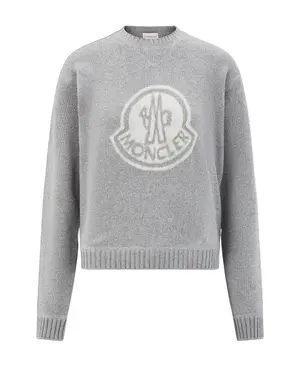 Moncler Logo Cashmere Jumper - Grey
