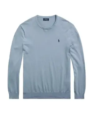 Polo Ralph Lauren Crewneck Sweater With Embroidered Logo - Blue
