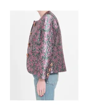 Saint Laurent Brocade Single-breasted Floral Patterned Jacket