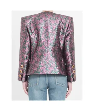 Saint Laurent Brocade Single-breasted Floral Patterned Jacket