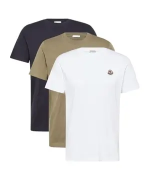 Moncler 3 Packs Logo Patch Crewneck T-shirt - No