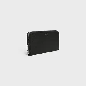 Celine Large Zipped Wallet In Grained Calfskin