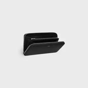 Celine Large Zipped Wallet In Grained Calfskin