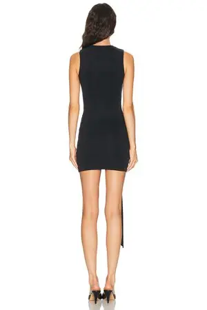 SKIMS Cupro Jersey Wrap Mini Dress - Obsidian
