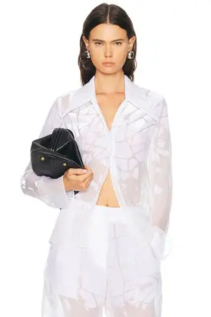 GRACE LING Cracked Tailored Shirt In White